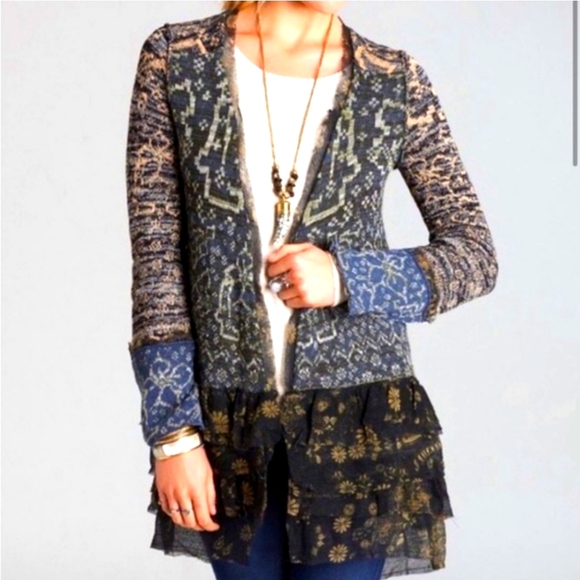 Free People | Sweaters | Free People Ruffled Cardigan Size S | Poshmark